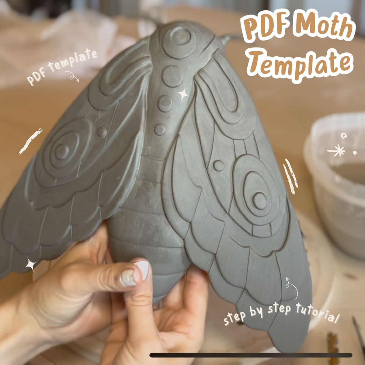 Moth Pottery Template for Slab Building/ 3 Sizes/ Instant PDF Download ...